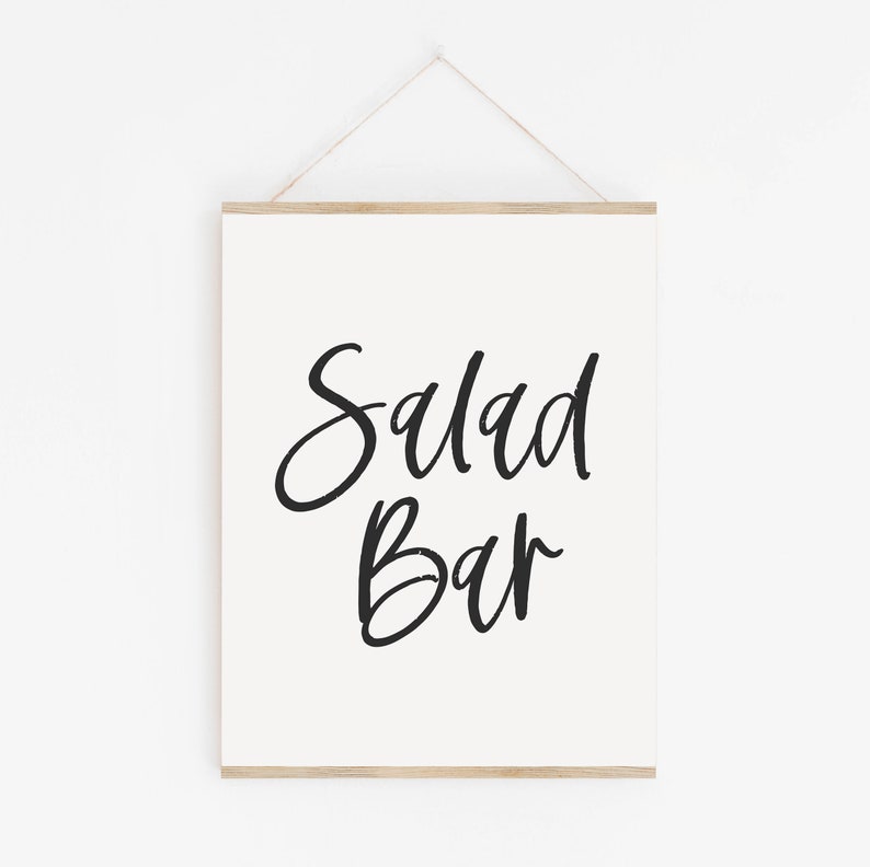 Salad Bar Sign - Wedding Food Station Signs - Salad Station Sign ...