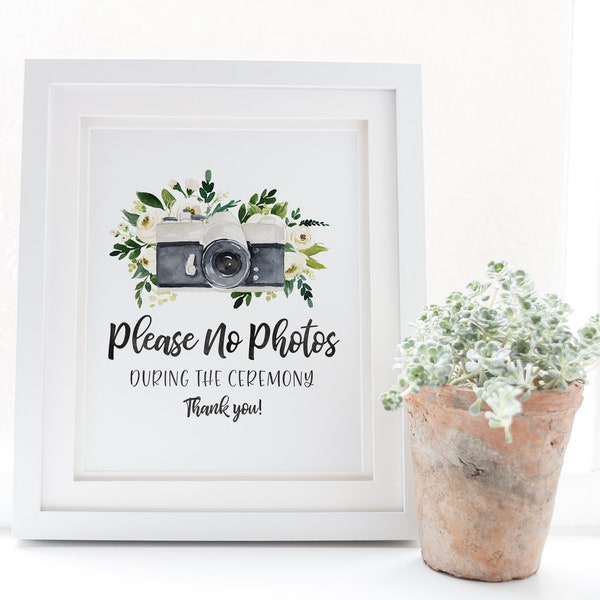 No Photos During the Ceremony Sign - Etsy