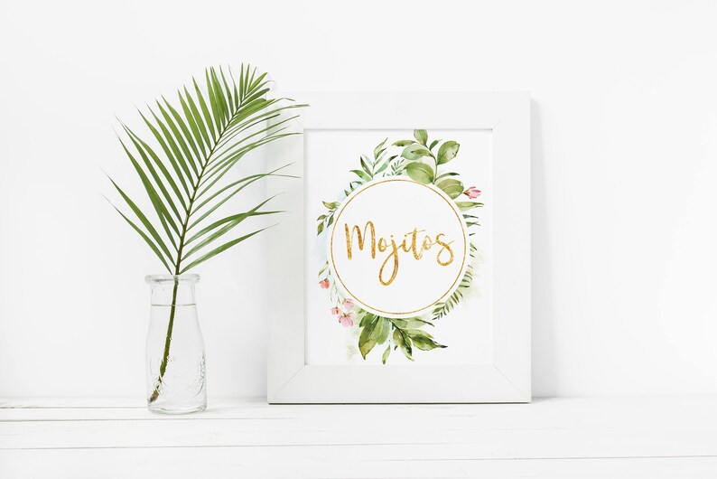 Mojito Sign - Tropical Drinks Bar Sign - Tropical Party Signs ...