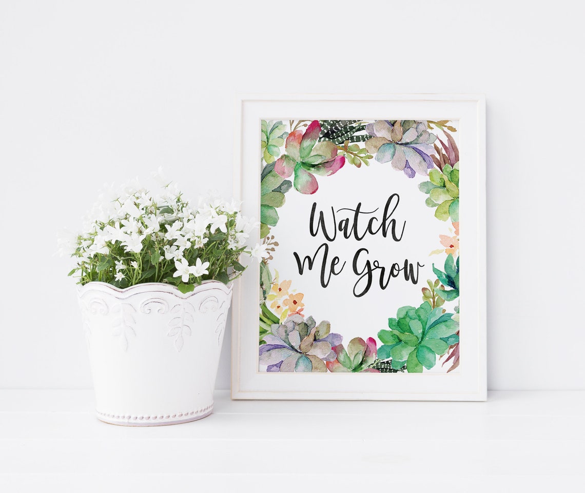 Watch Me Grow Sign - Succulent Favors Sign - Baby Shower Succulent ...