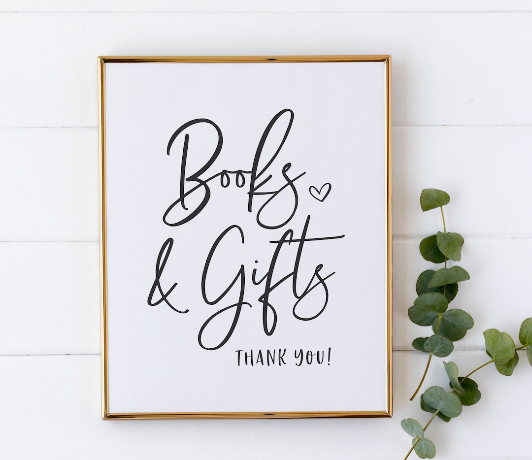 Books and Gifts Baby Shower Sign - Books for Baby - Gift Station Sign ...