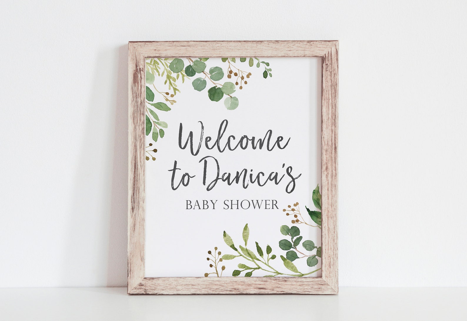 Greenery Baby Shower Welcome Sign Printable Welcome Poster Gender ...