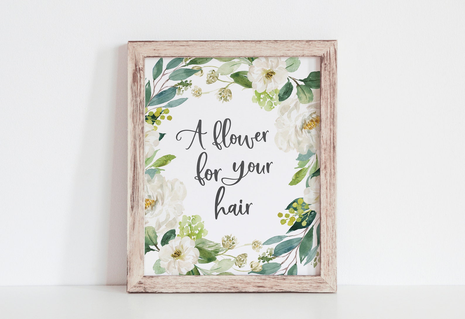 A Flower for Your Hair Sign Flower Favor Sign Flower - Etsy