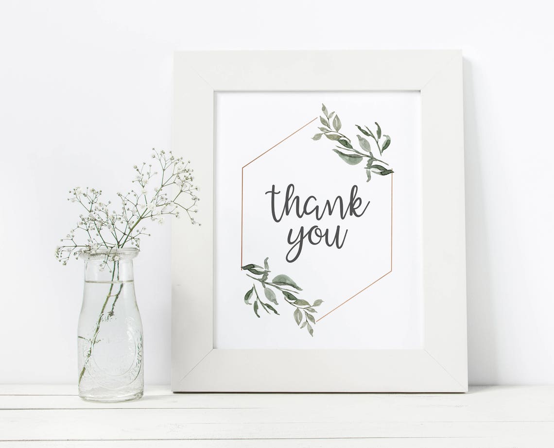 Thank You Sign - Thank You Printable - Wedding Thank You Sign ...