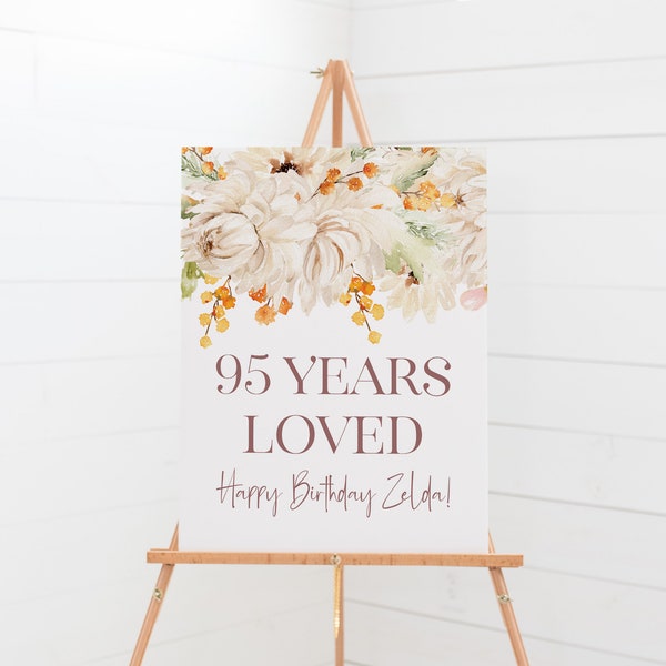 95th Birthday Sign - Etsy