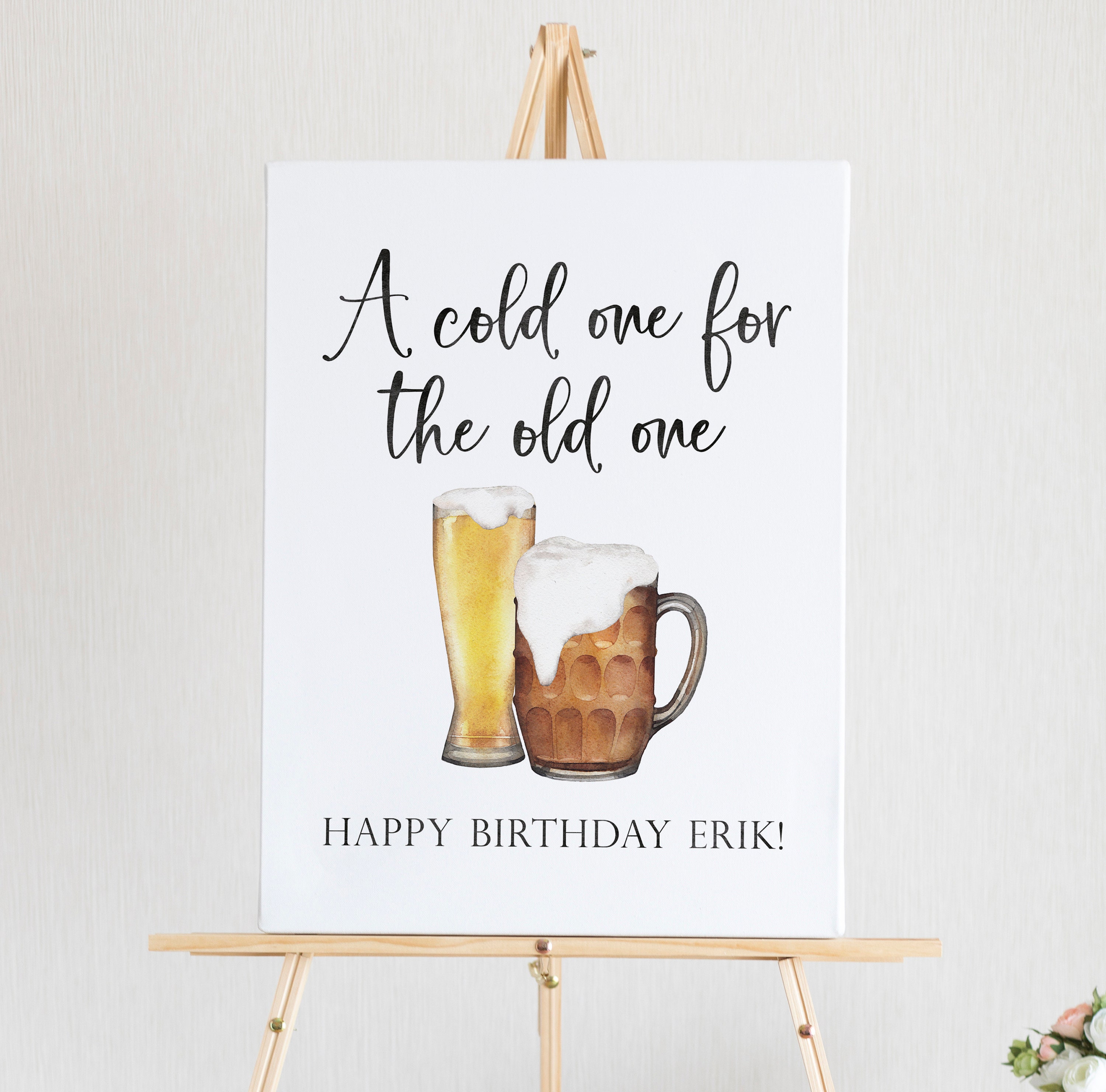 A Cold One for the Old One Sign Beer Birthday Party Decor | Etsy