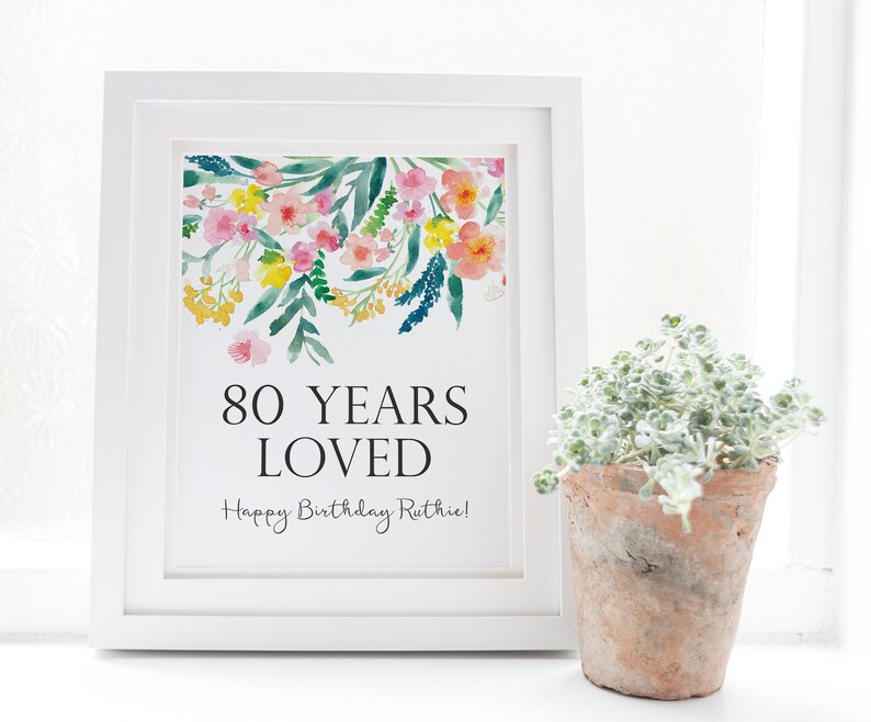 80th Birthday Sign 80 Years Loved Sign Custom Birthday | Etsy