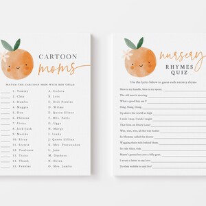Orange Citrus Themed Baby Shower Games Bundle - Set of 20 Printable ...