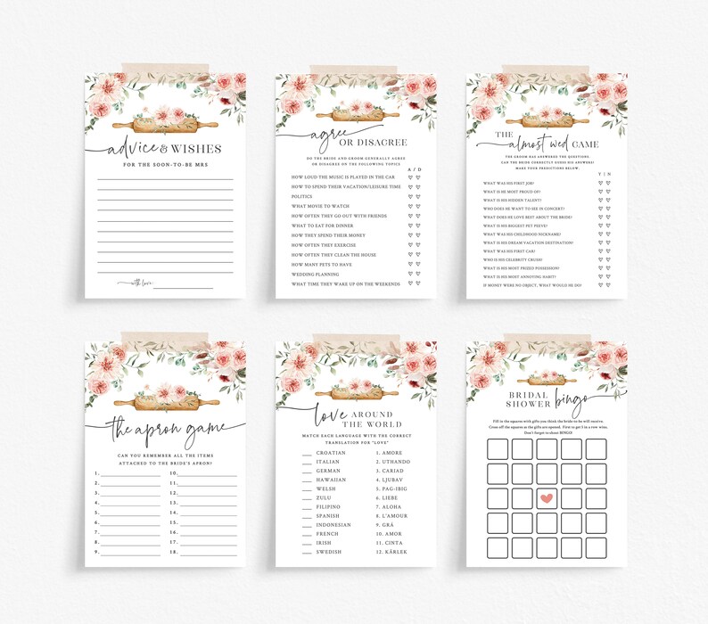 Kitchen Bridal Shower Game Bundle - Set of 31 Printable Games ...