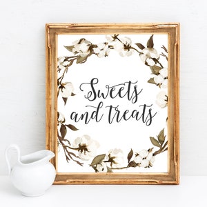 Sweets and Treats Sign - Sweets Table Sign - Fall Party Decor - Rustic ...