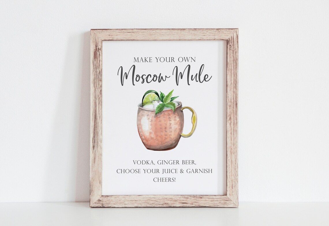 Moscow Mule Bar Sign - Cocktail Sign - Wedding Mule Bar Sign - Make ...