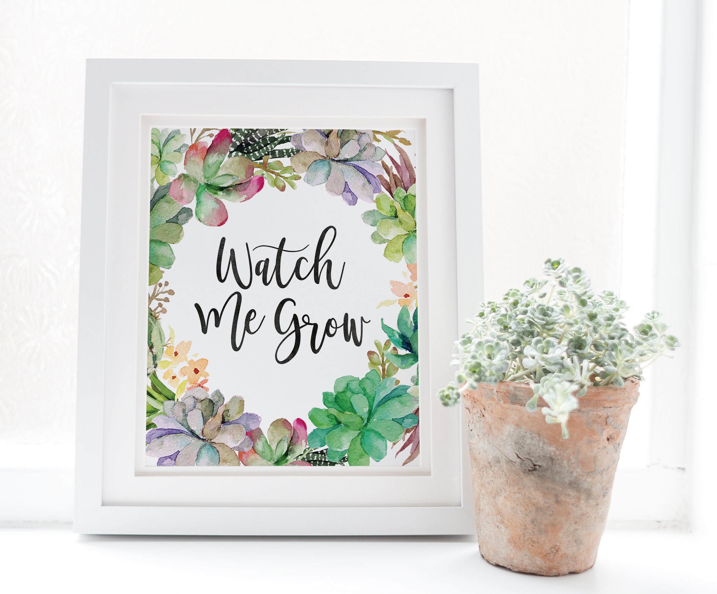 Watch Me Grow Sign Succulent Favors Sign Baby Shower - Etsy