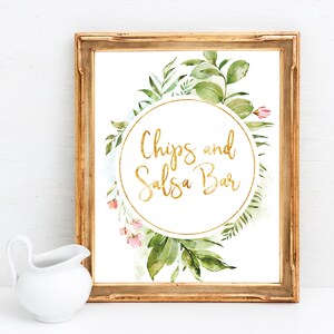 Chips and Salsa Sign - Salsa Bar Sign - Tropical Taco Party Decor ...
