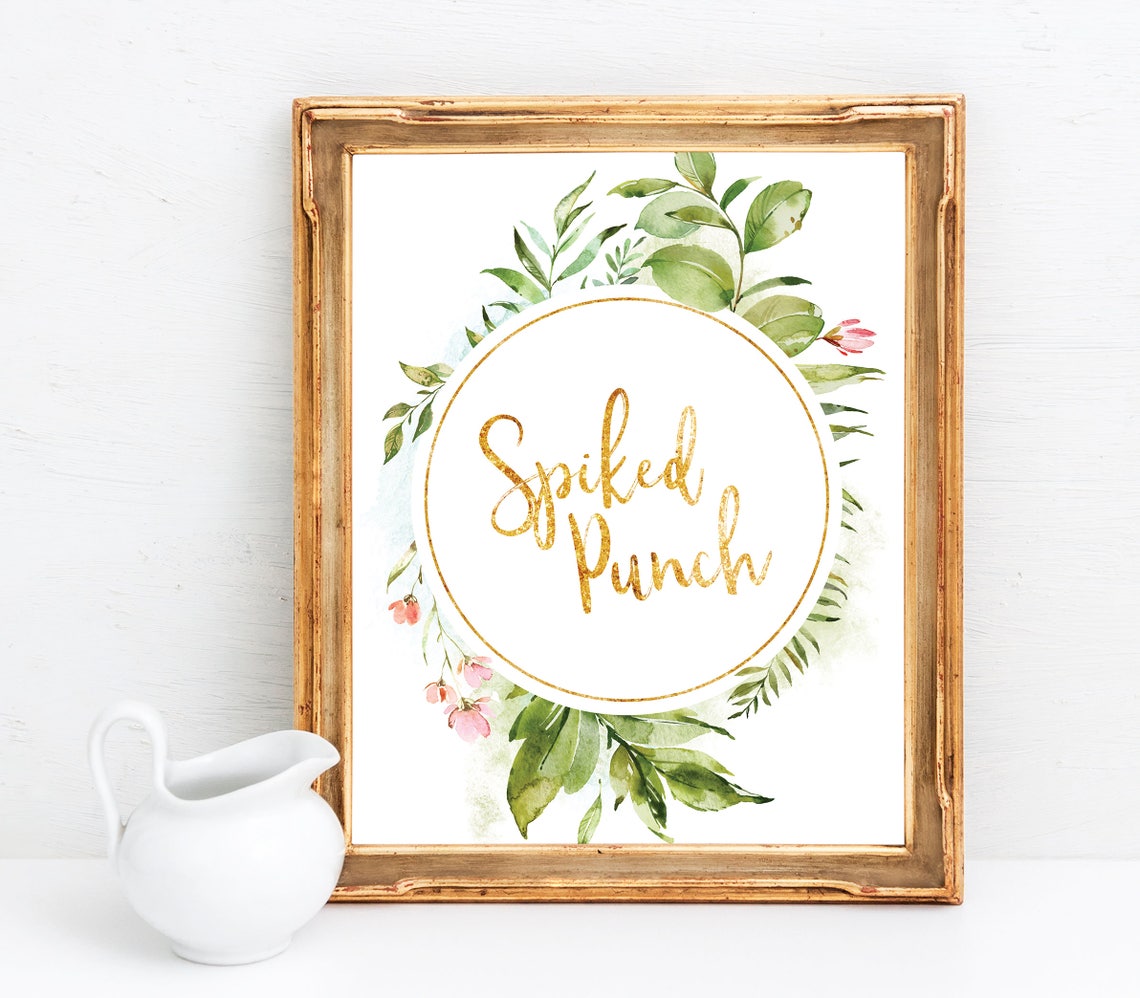 Spiked Punch Sign Spiked Punch Party Alcoholic Drinks Sign - Etsy