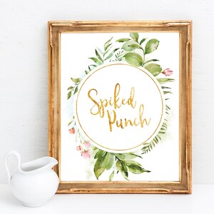 Spiked Punch Sign - Spiked Punch Party - Alcoholic Drinks Sign ...