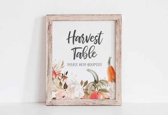 Autumn Party Food Sign Harvest Table Sign Grazing Table | Etsy