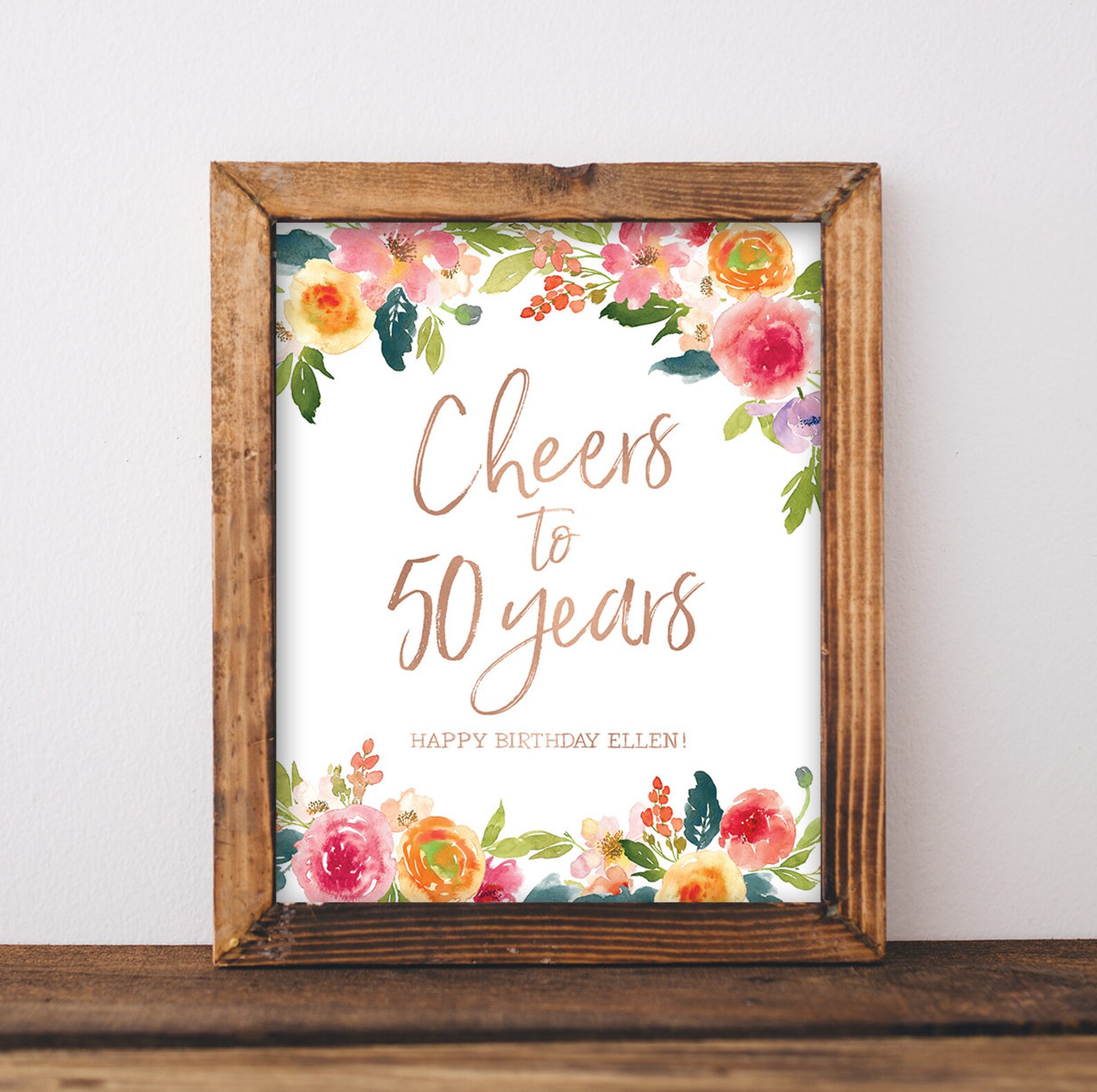 Cheers to 50 Years Sign 50th Birthday Decorations Custom | Etsy