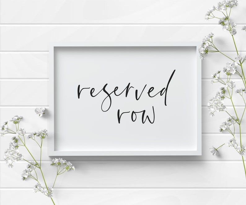 Wedding Ceremony Reserved Row Sign Printable Reserved | Etsy