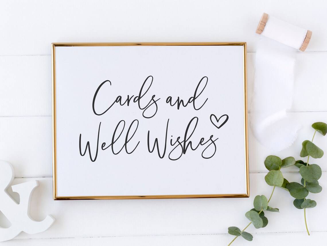 Cards and Well Wishes Sign Printable Wishing Well Sign - Etsy