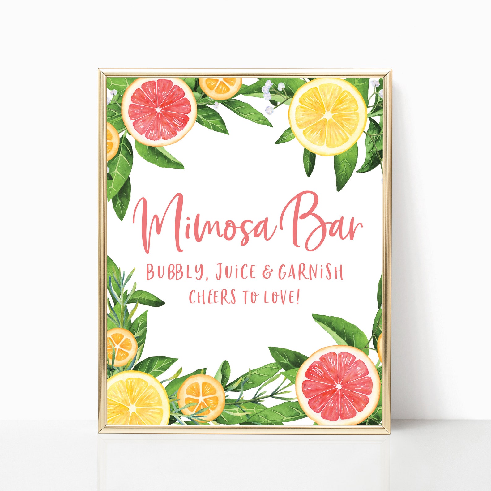 Mimosa Bar Sign - Citrus Party Decor - Lemon Bridal Shower Decorations ...