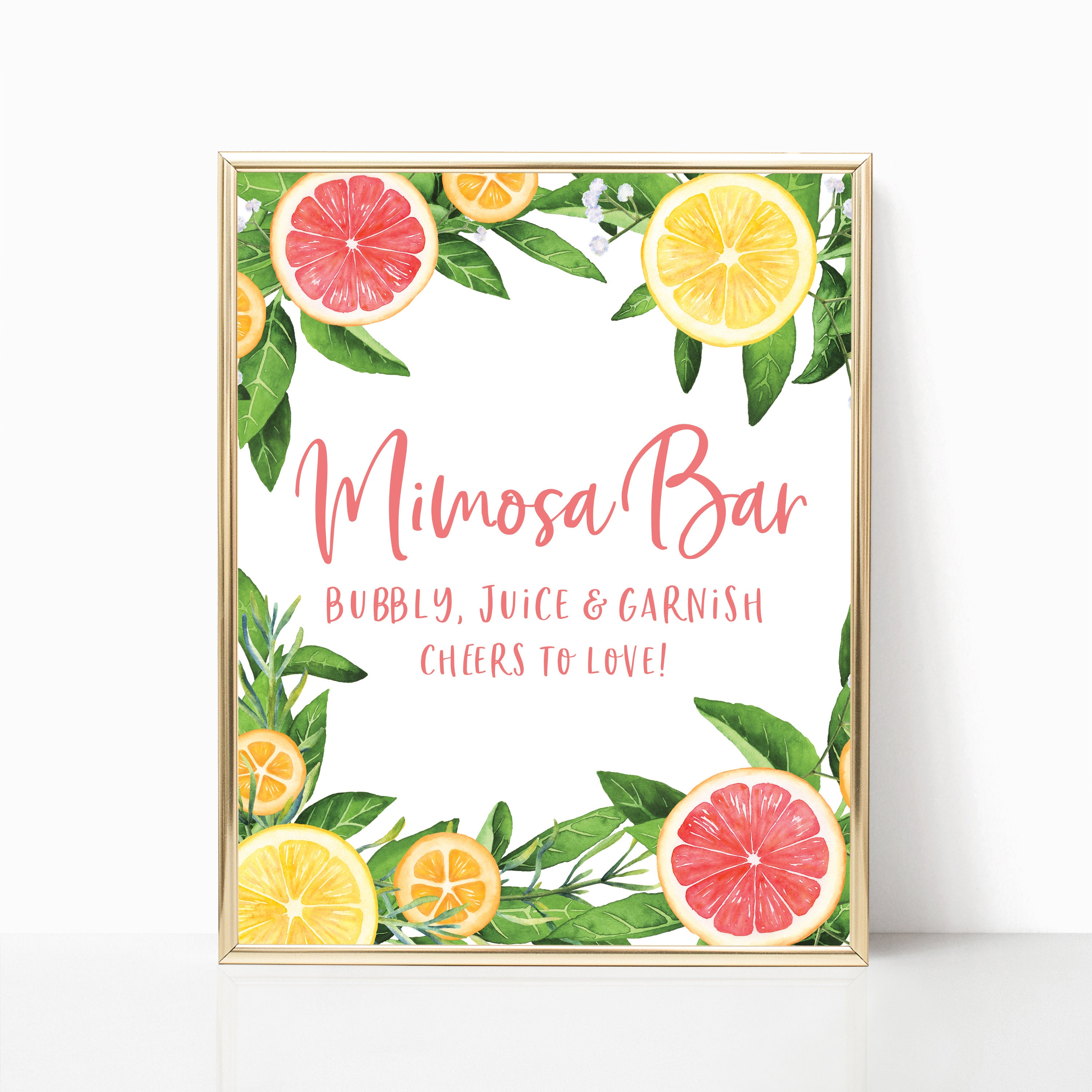 Mimosa Bar Sign - Citrus Party Decor - Lemon Bridal Shower Decorations ...