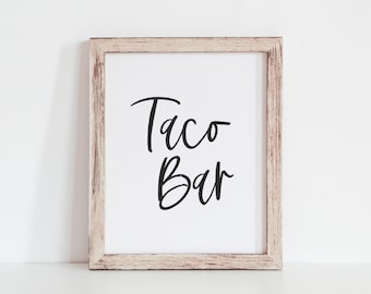 Wedding Taco Bar Sign, Wedding Signs, Taco Bar Sign, Calligraphy Sign ...