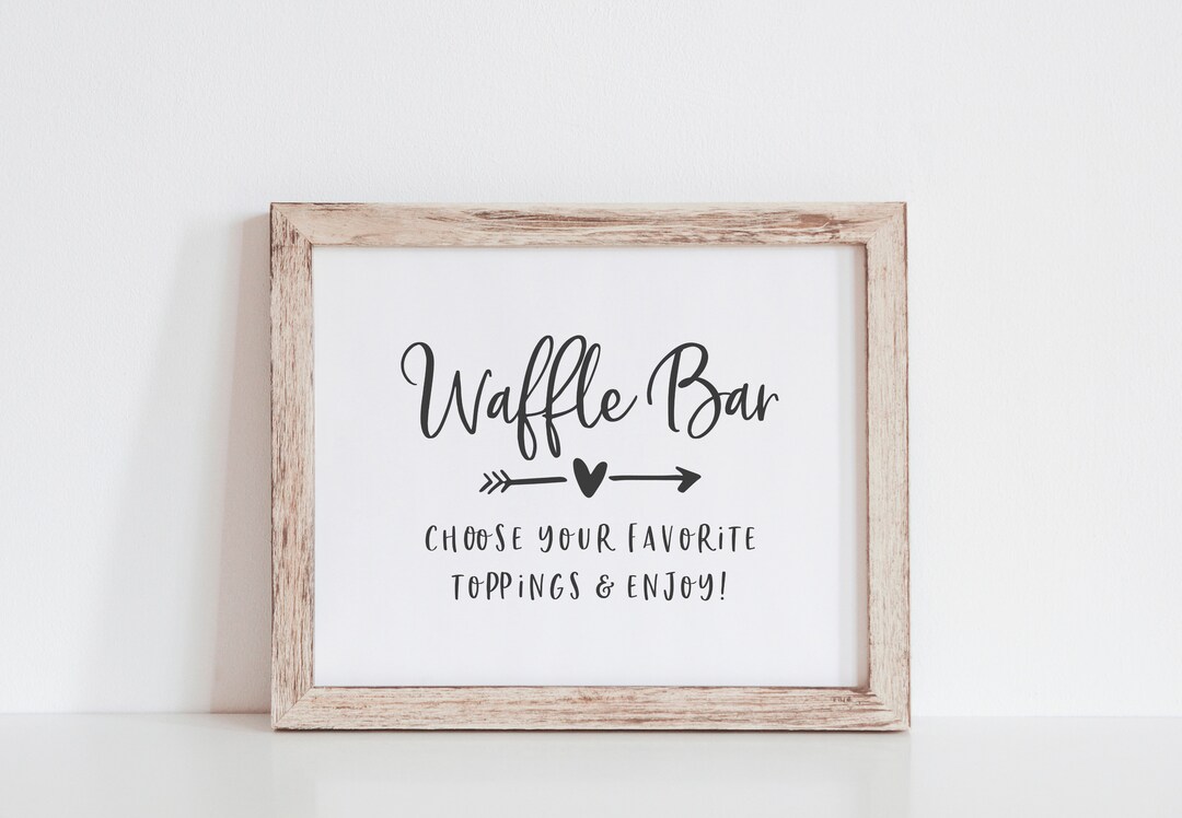 Waffle Bar Sign - Waffle Bar Printable - Bridal Shower Waffle Bar ...