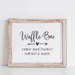 Waffle Bar Sign - Waffle Bar Printable - Bridal Shower Waffle Bar ...