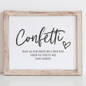 Wedding Ceremony Confetti Sign - Printable Signage for Wedding ...