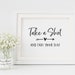 Take a Shot and Take Your Seat Sign Take a Shot Printable | Etsy