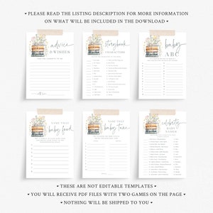 Book Themed Baby Shower Game Bundle - 25 Printable Games & Activities ...