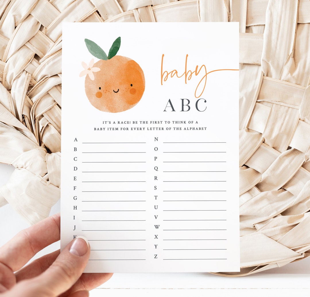 Citrus Baby ABC Game - Baby Alphabet Race Game - Printable 5x7 Game ...