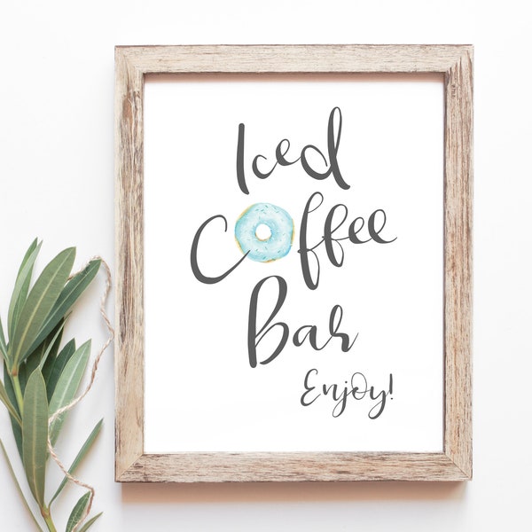 Iced Coffee Bar Signs Printable - Etsy