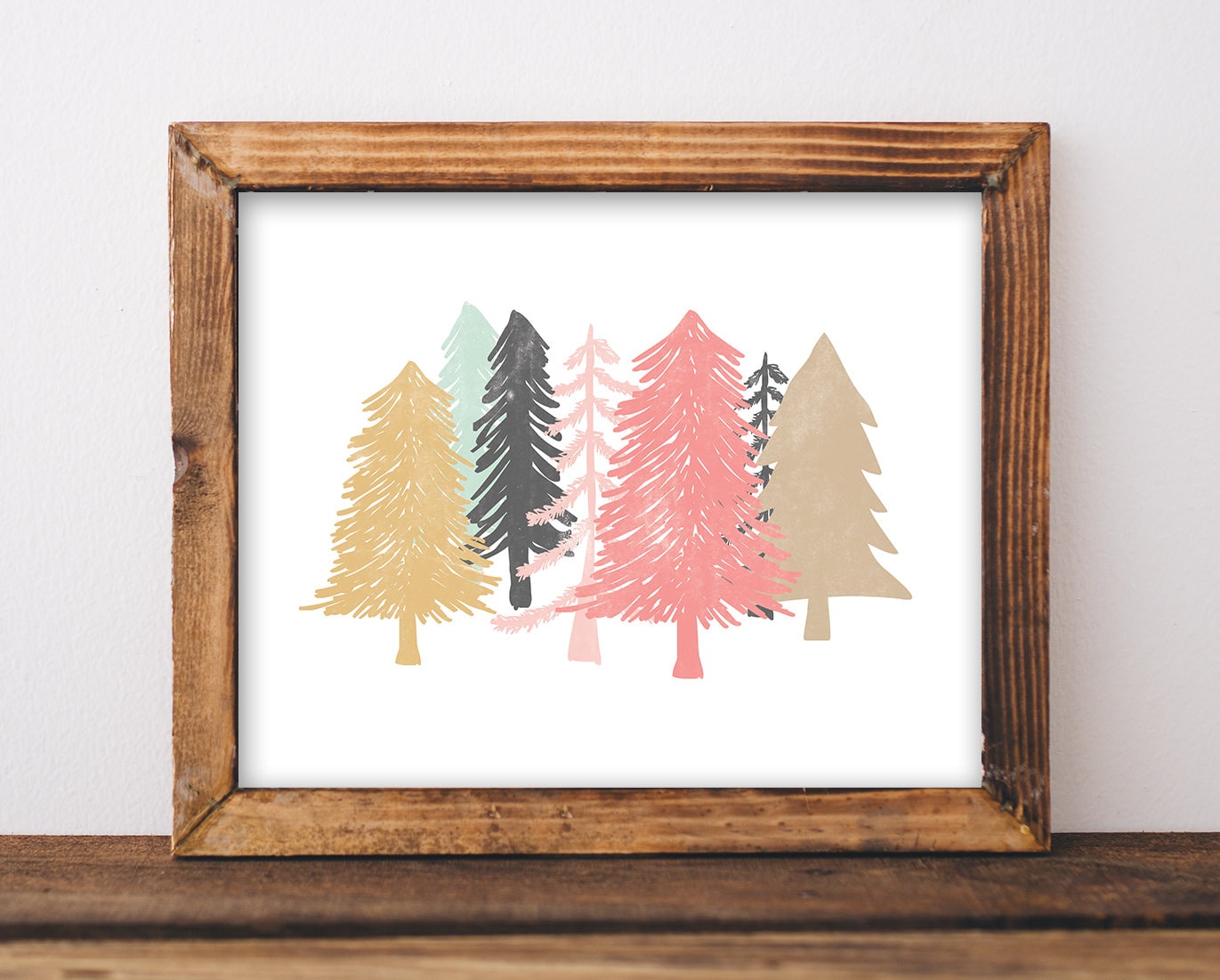 Forest Print Modern Christmas Print Tree Print Abstract - Etsy