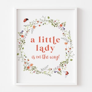 Ladybug Baby Shower Sign - A Little Lady is on the Way! - Printable ...