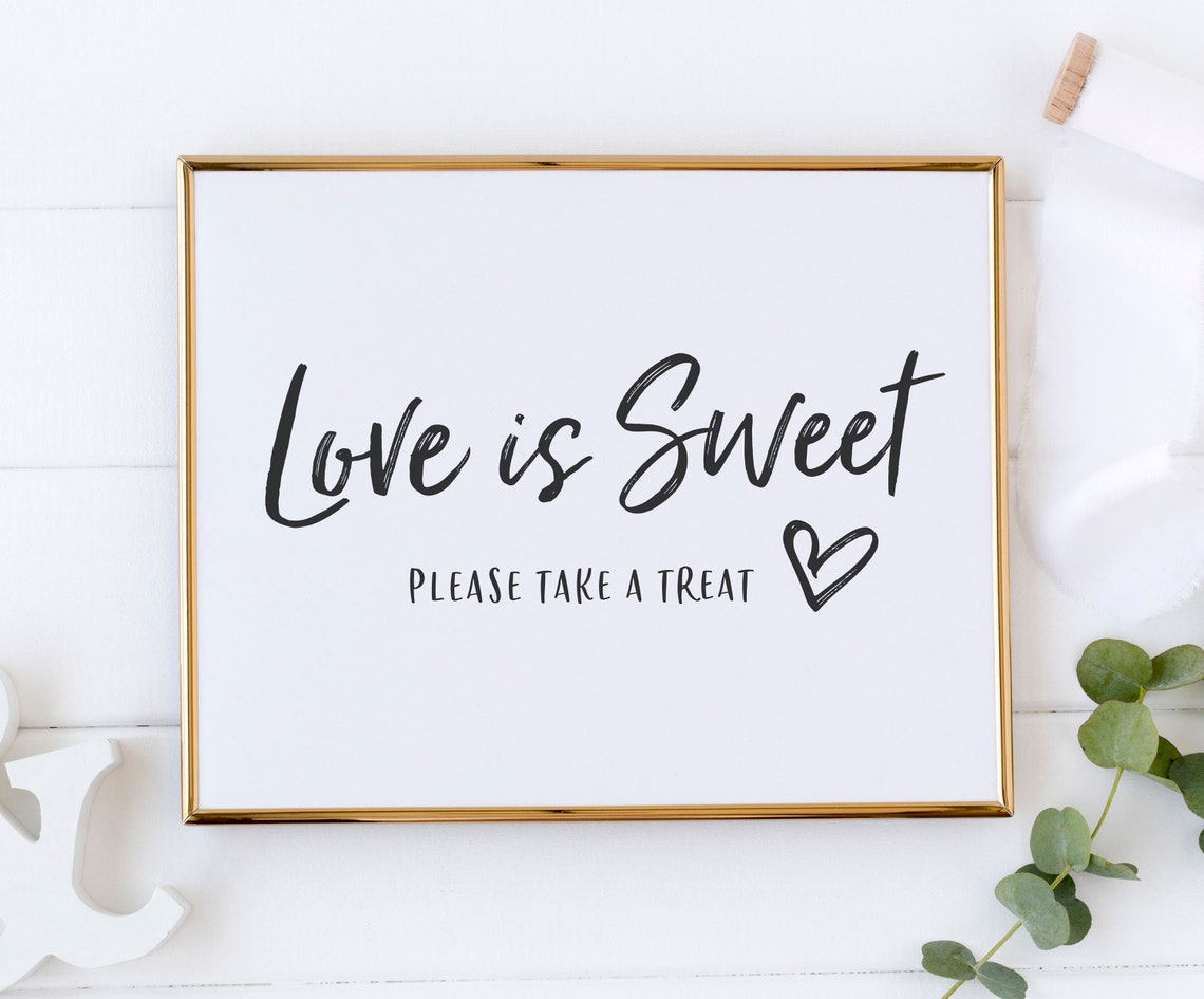 Love is Sweet Please Take a Treat Wedding Dessert Table | Etsy