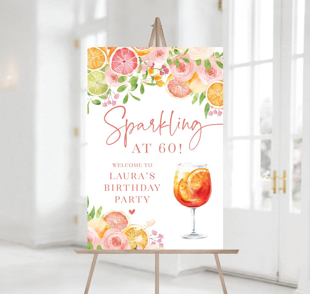 Spritz Birthday Party Welcome Sign | Any Age | Citrus Themed Birthday ...