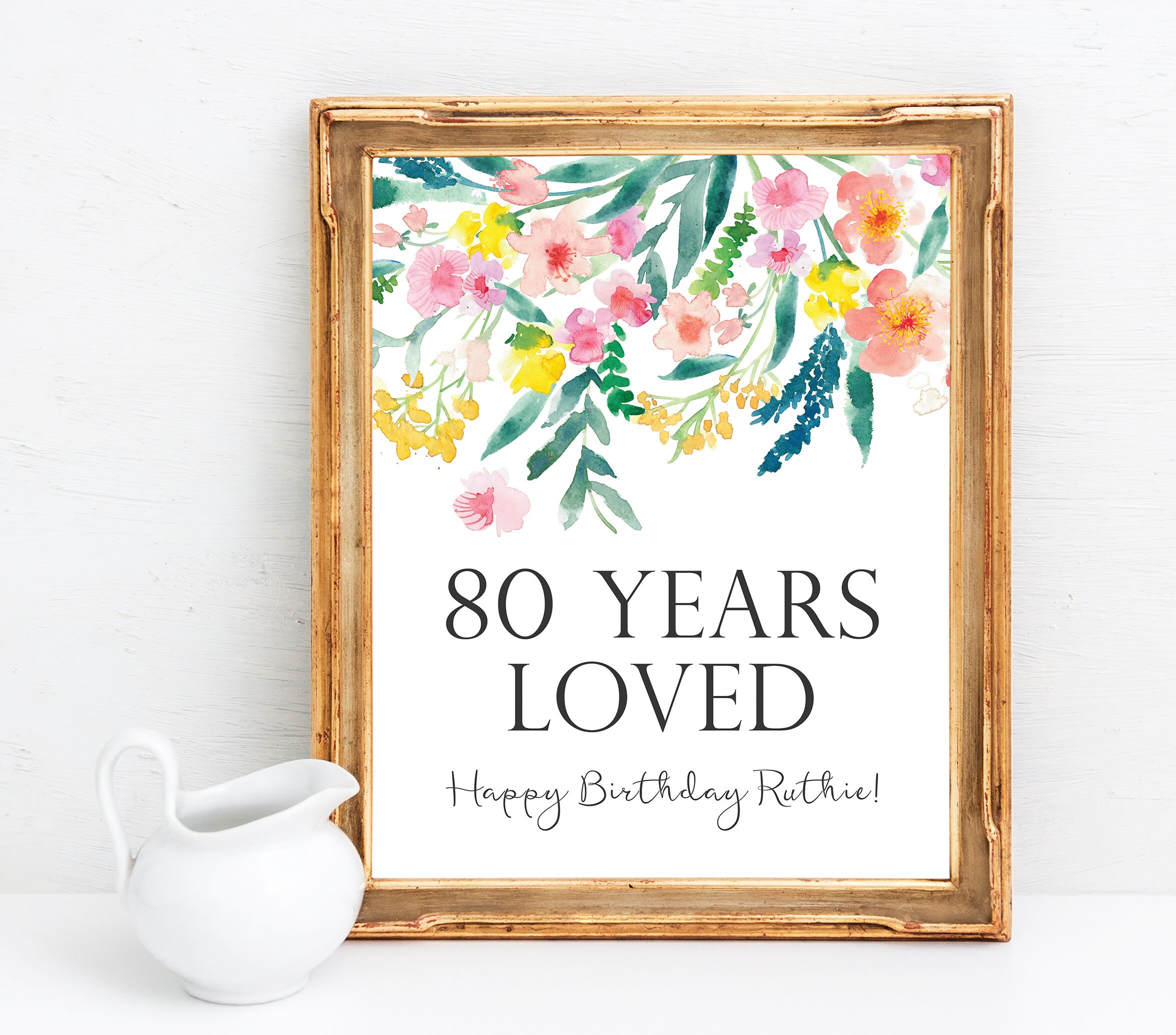 80th Birthday Sign 80 Years Loved Sign Custom Birthday | Etsy