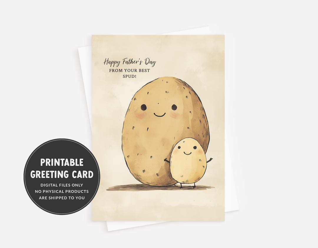 Pun Father's Day Card | Happy Father's Day | Printable Potato Greeting ...