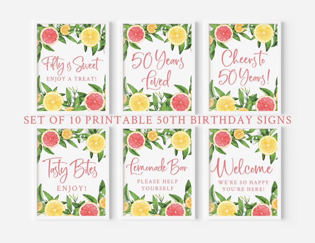 50th Birthday Party Decorations - Citrus Themed Milestone Birthday ...