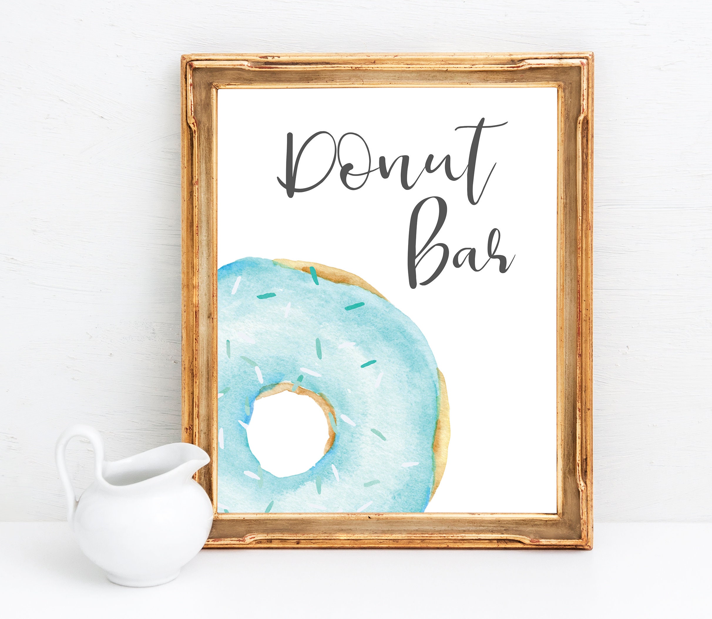 Donut Bar Sign - Donut Bar Printable - Blue Donut Sign - Blue Donut ...