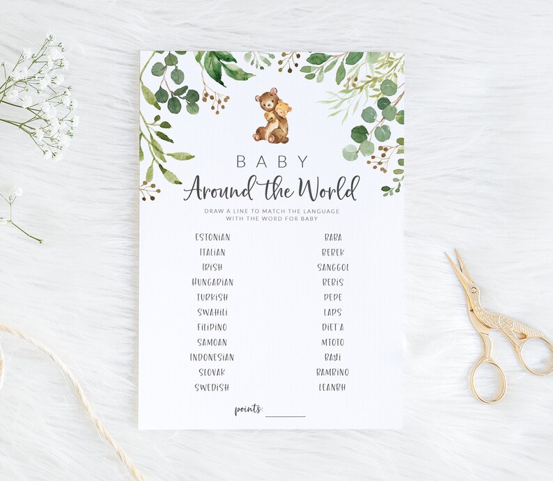 Bear Themed Baby Shower Games Bundle Bear Baby Shower Game - Etsy