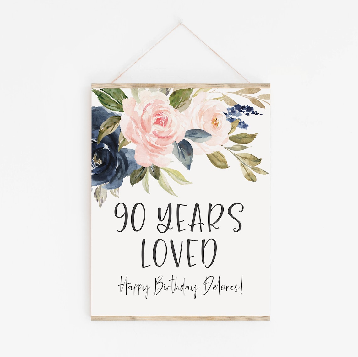 90th Birthday Party Poster Printable 90 Years Loved - Etsy