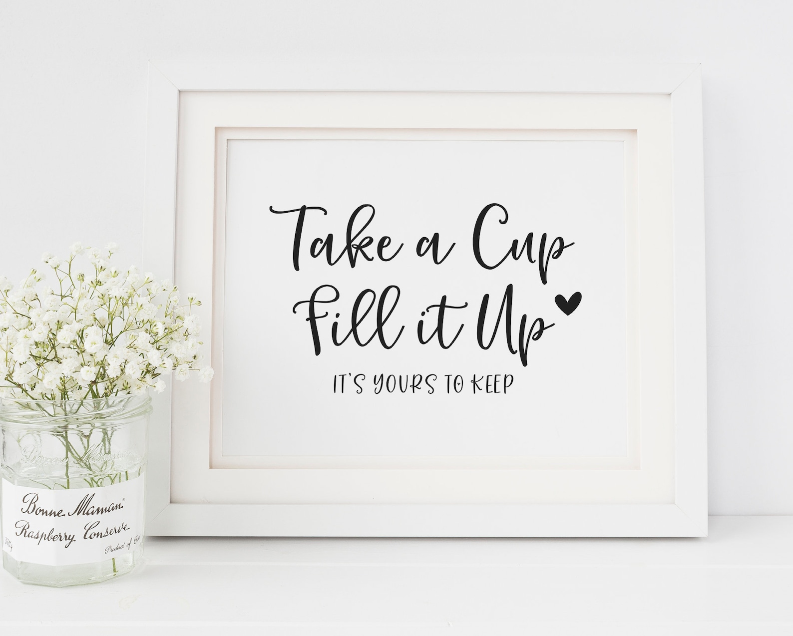 Take a Cup Fill it Up Sign Wedding Cup Favors Sign Mug | Etsy