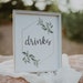 Drinks Sign - Party Beverage Station Sign Printable - Simple Greenery ...