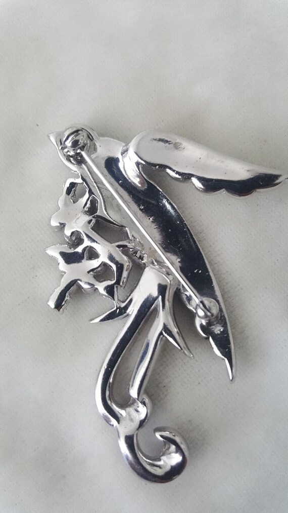 1930's Stylized Paste Bird Pin Boucher? - Gem