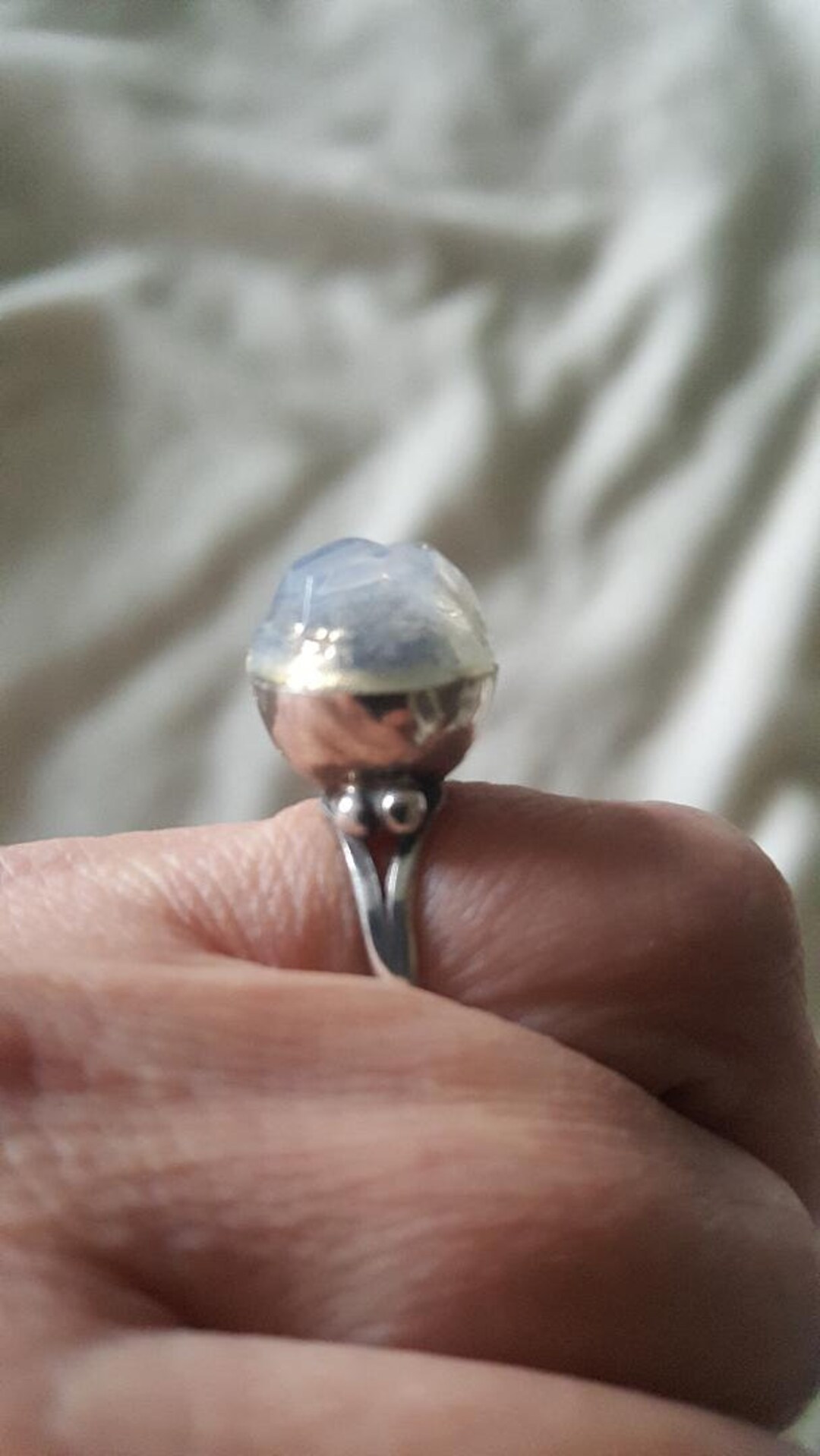 Odd Opal Glass Crater Stone Ring in Sterling - Etsy