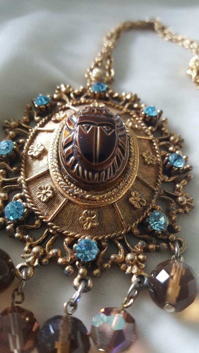 Large 1970's Celebrity Gems Egyptian Revival Scarab - Etsy