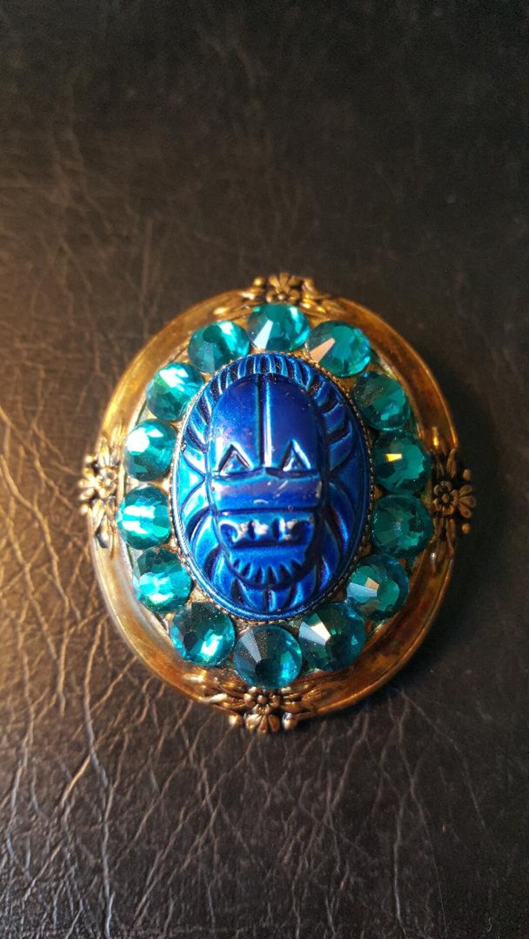 Azure Blue Beetle Bug Brooch - Etsy