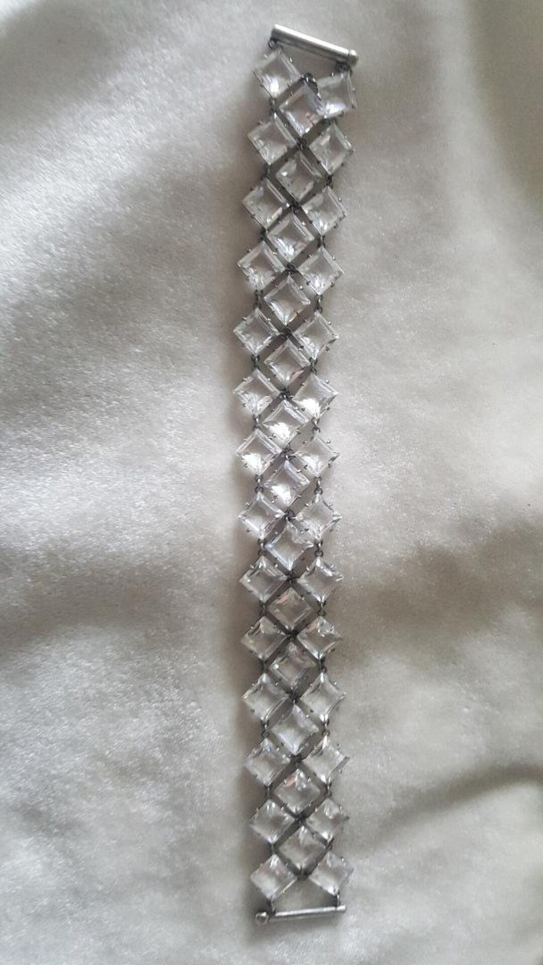 1920's Triple Strand Square Paste Germany Bracelet - Etsy